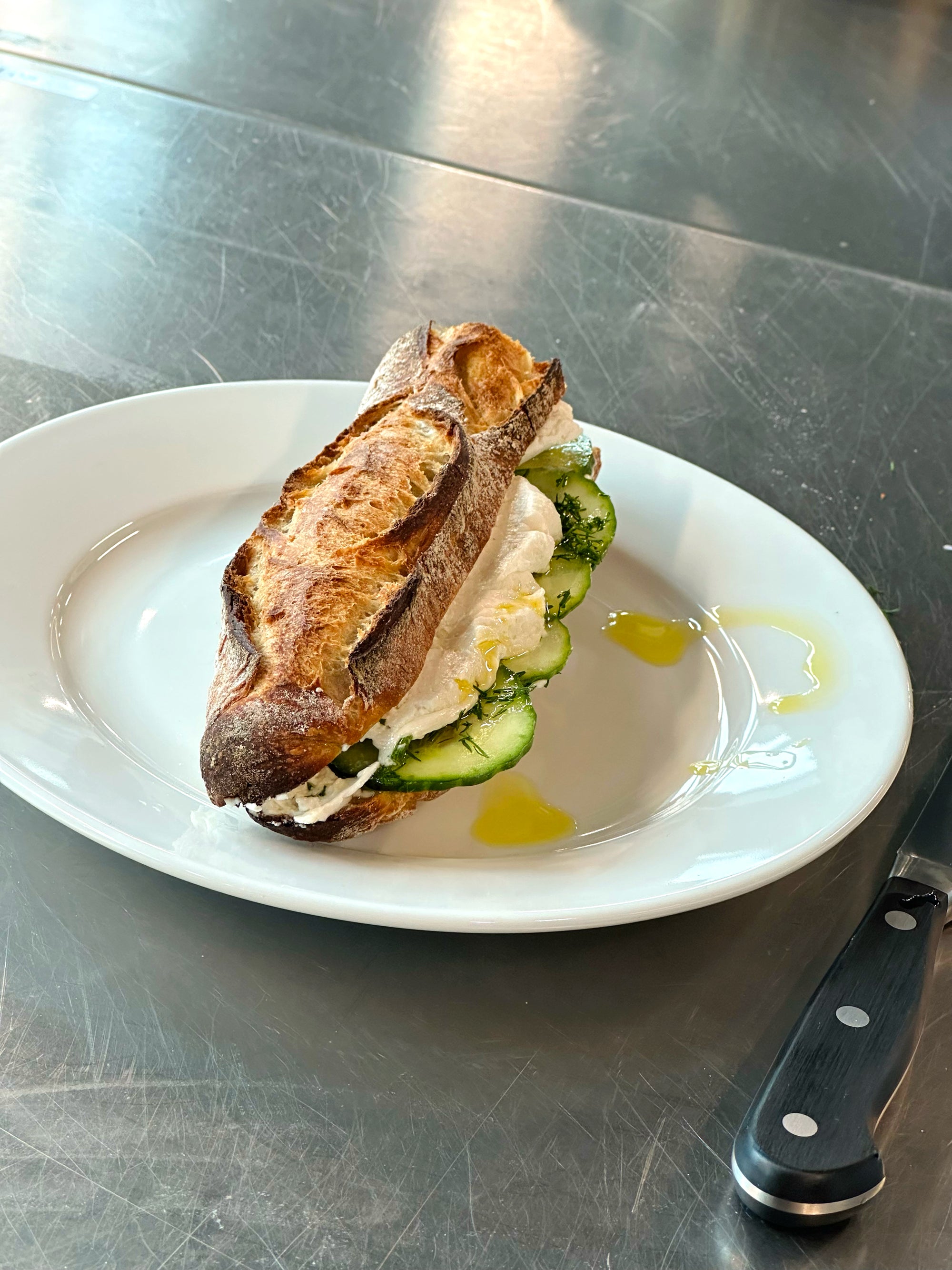 CREMATTA AND CUCUMBER BAGUETTE – JULIENNE BRUNO